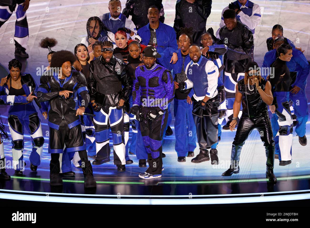 Ludacris, Usher, and Lil Jon perform at halftime during the NFL Super ...