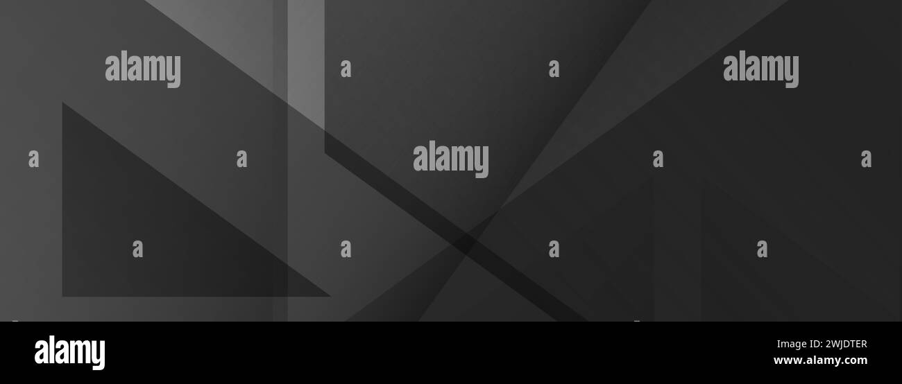 Grey modern abstract wide banner with lines and geometric shapes. Dark ...