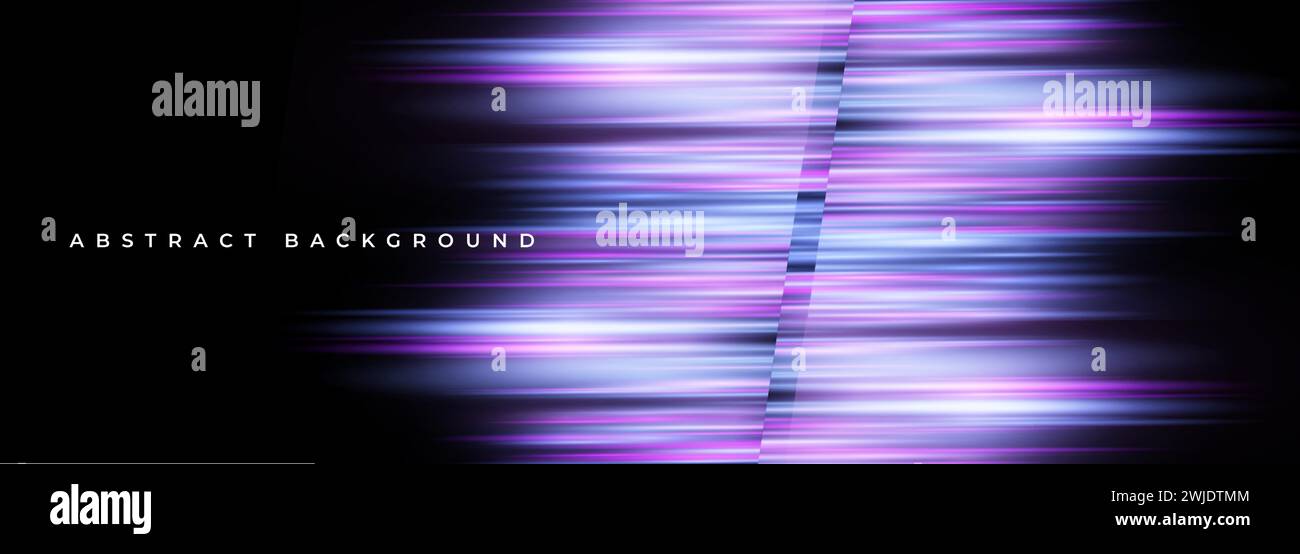Black wide modern abstract technology background with purple and blue ...