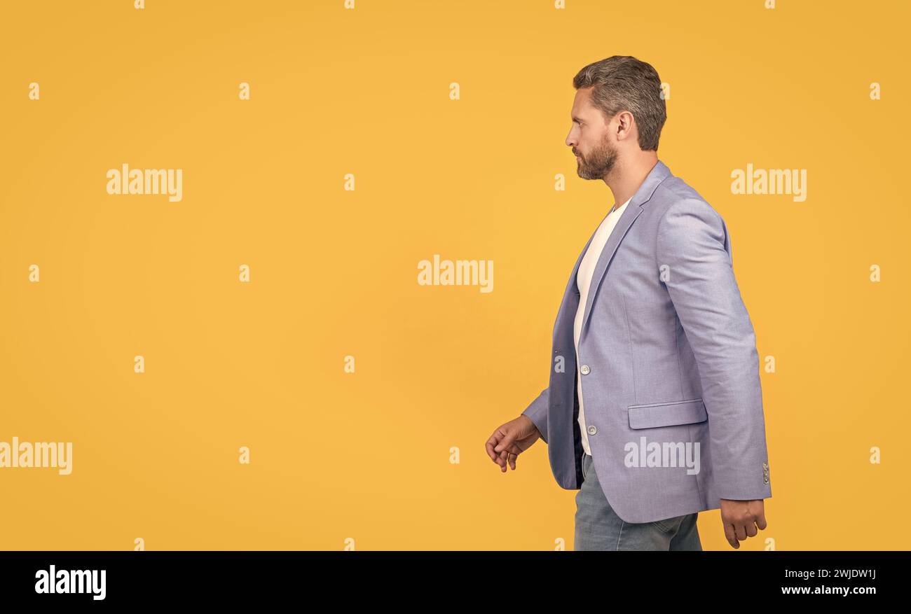 ceo walk in studio. photo of handsome ceo wear suit. ceo wearing formal ...