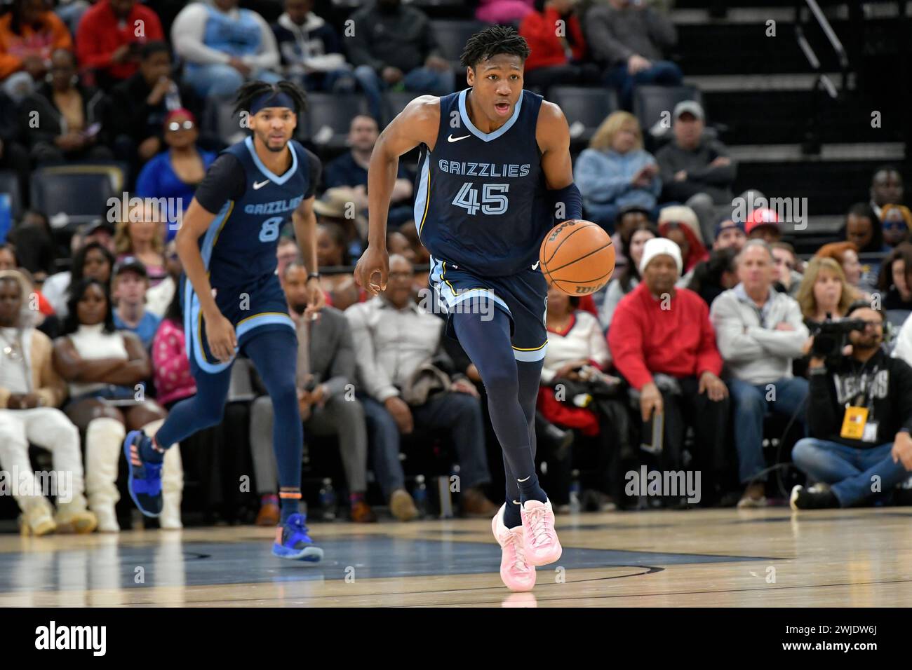 Memphis Grizzlies forward GG Jackson (45) brings the ball up court in ...