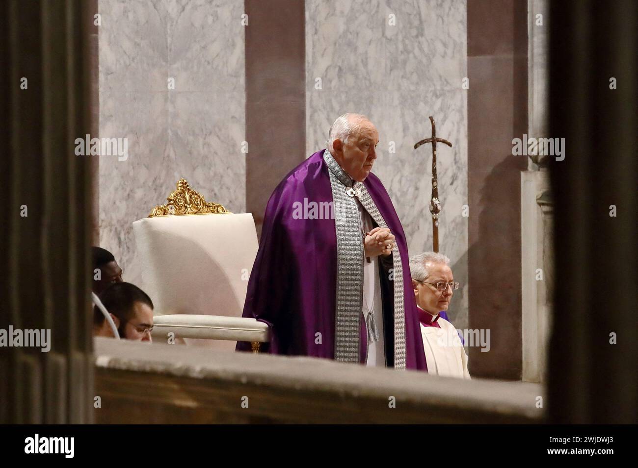 Rome, Italy. 14th Feb, 2024. Pope Francis celebrates the Ash Wednesday ...