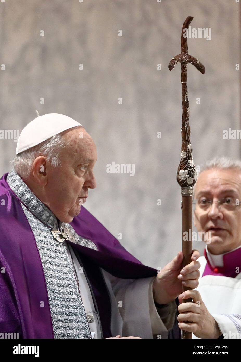 Rome, Italy. 14th Feb, 2024. Pope Francis celebrates the Ash Wednesday ...