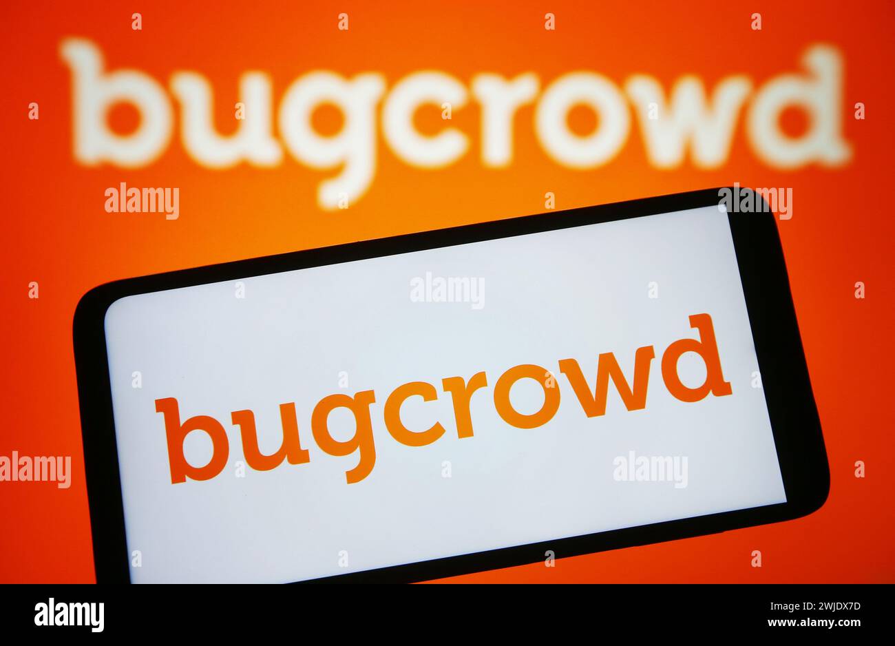 Ukraine. 14th Feb, 2024. In this photo illustration, Bugcrowd logo is ...