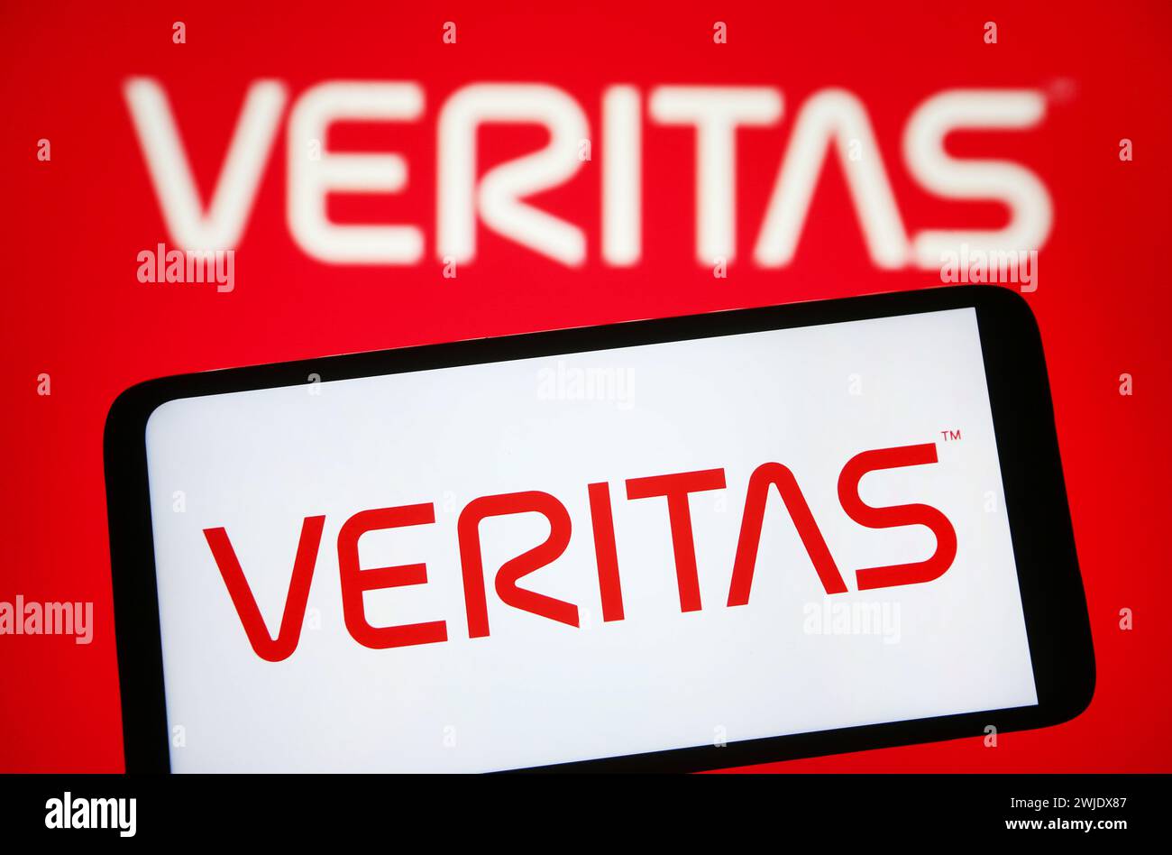 Ukraine. 14th Feb, 2024. In this photo illustration, Veritas ...