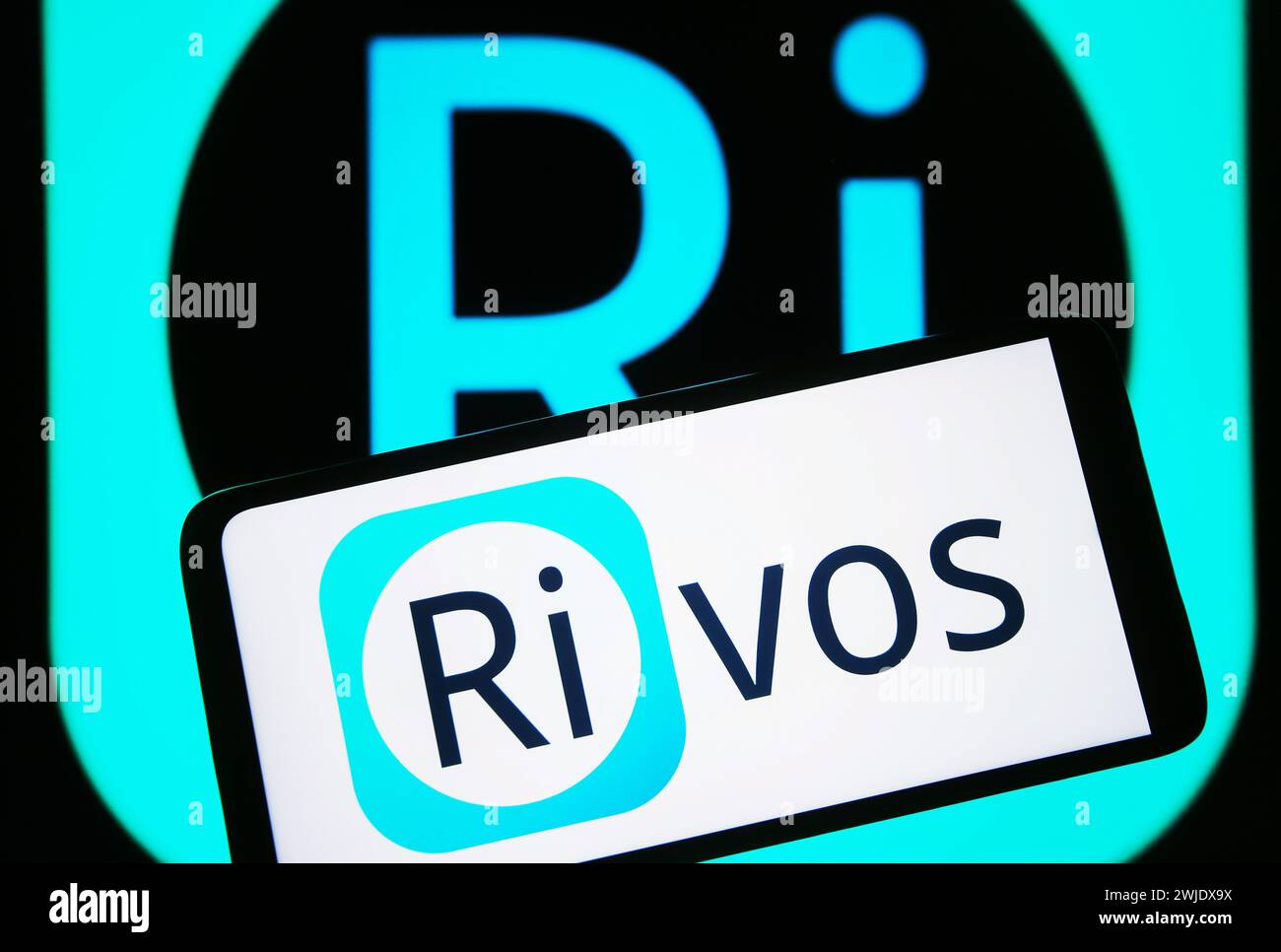 Ukraine. 14th Feb, 2024. In this photo illustration, Rivos Inc. logo is ...