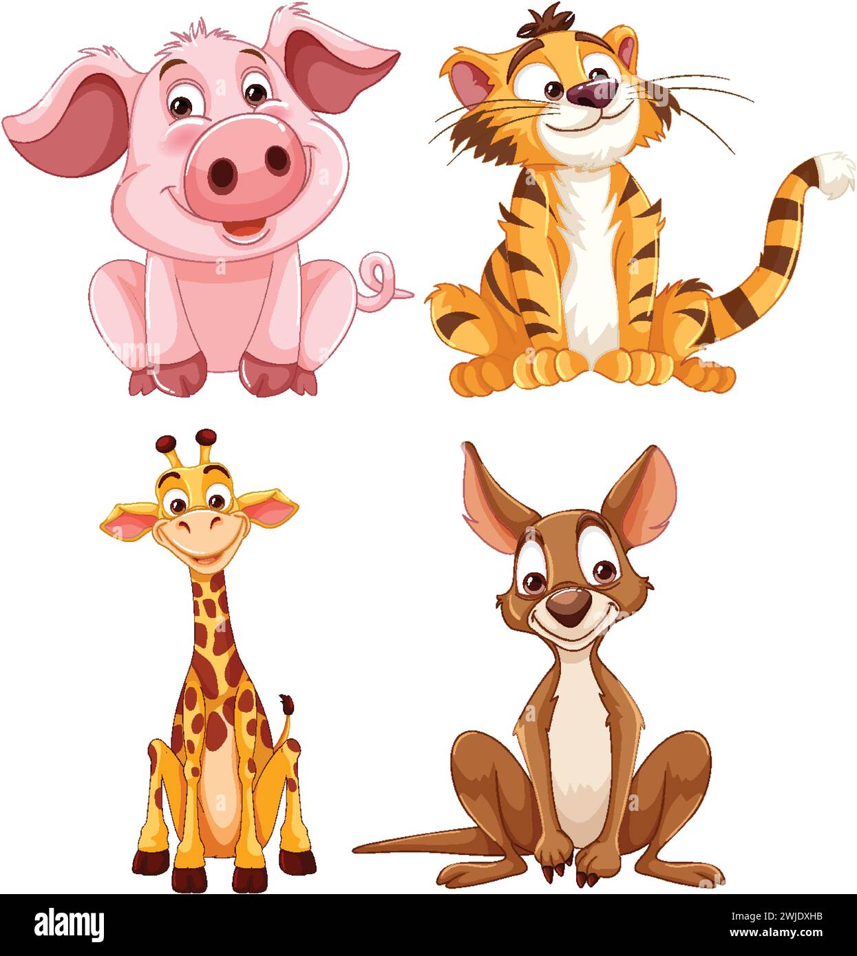 Four animals standing Cut Out Stock Images & Pictures - Alamy