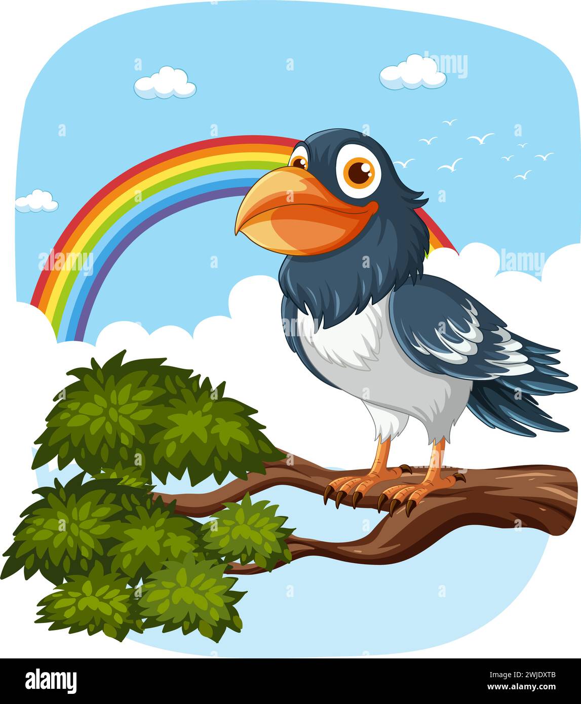 Rainbow tree and green leaves Stock Vector Images - Alamy