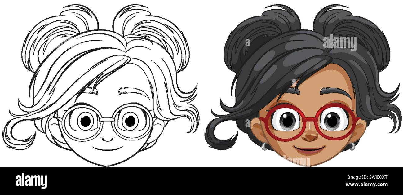 From sketch to colorful vector cartoon character Stock Vector Image ...