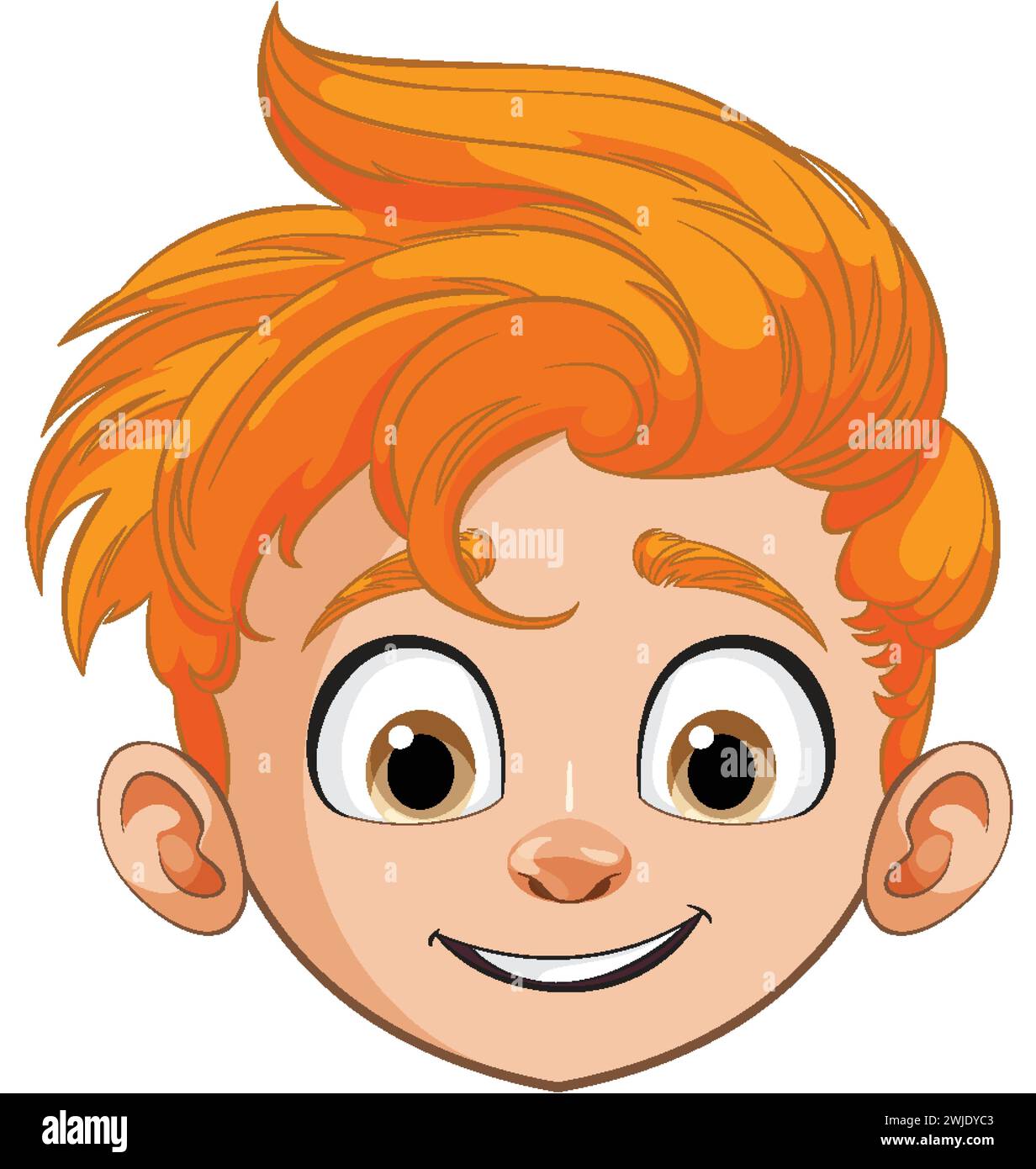 Vector illustration of a happy, red-haired boy Stock Vector Image & Art ...