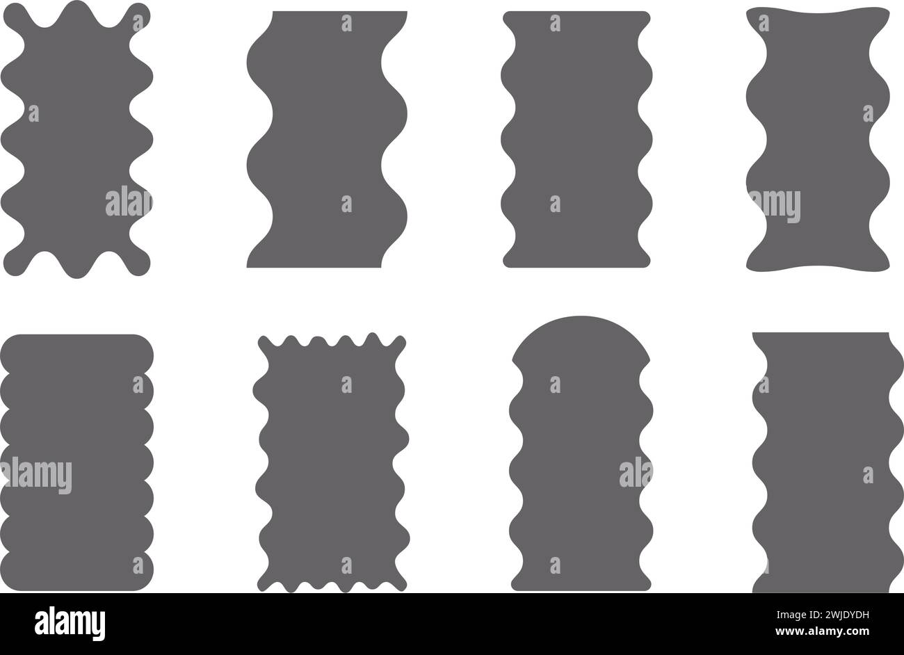 Y2k squiggle frame. Zigzag wavy border for story. Rectangle serrated ...