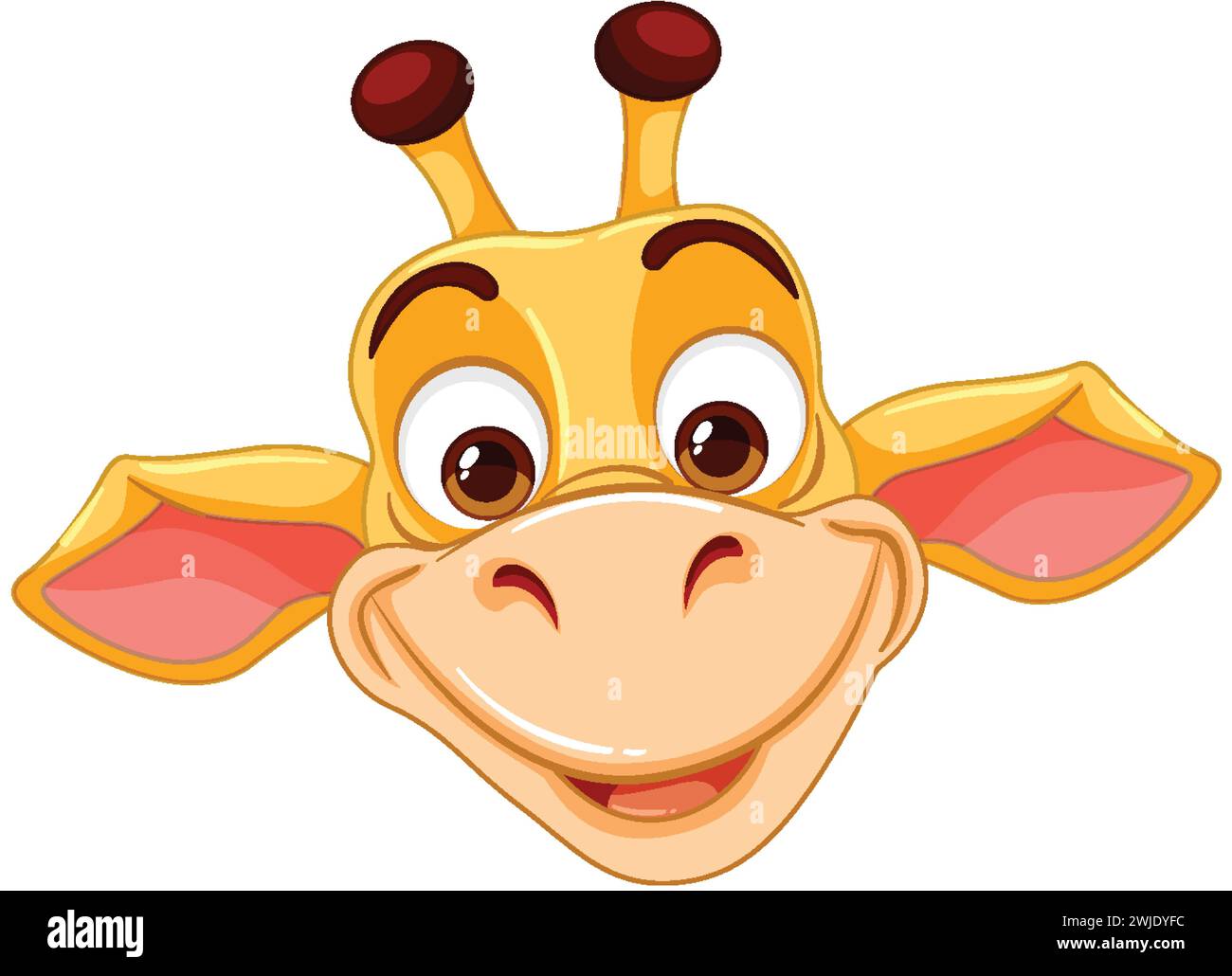 Vector illustration of a happy giraffe face Stock Vector Image & Art ...