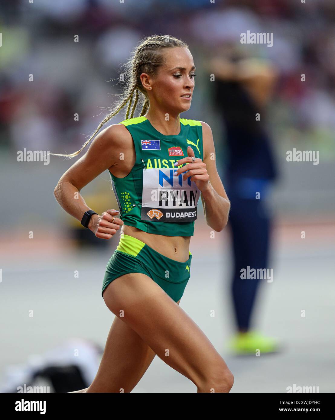 Lauren RYAN participating in the 5000 meters at the World Athletics Championships in Budapest ...