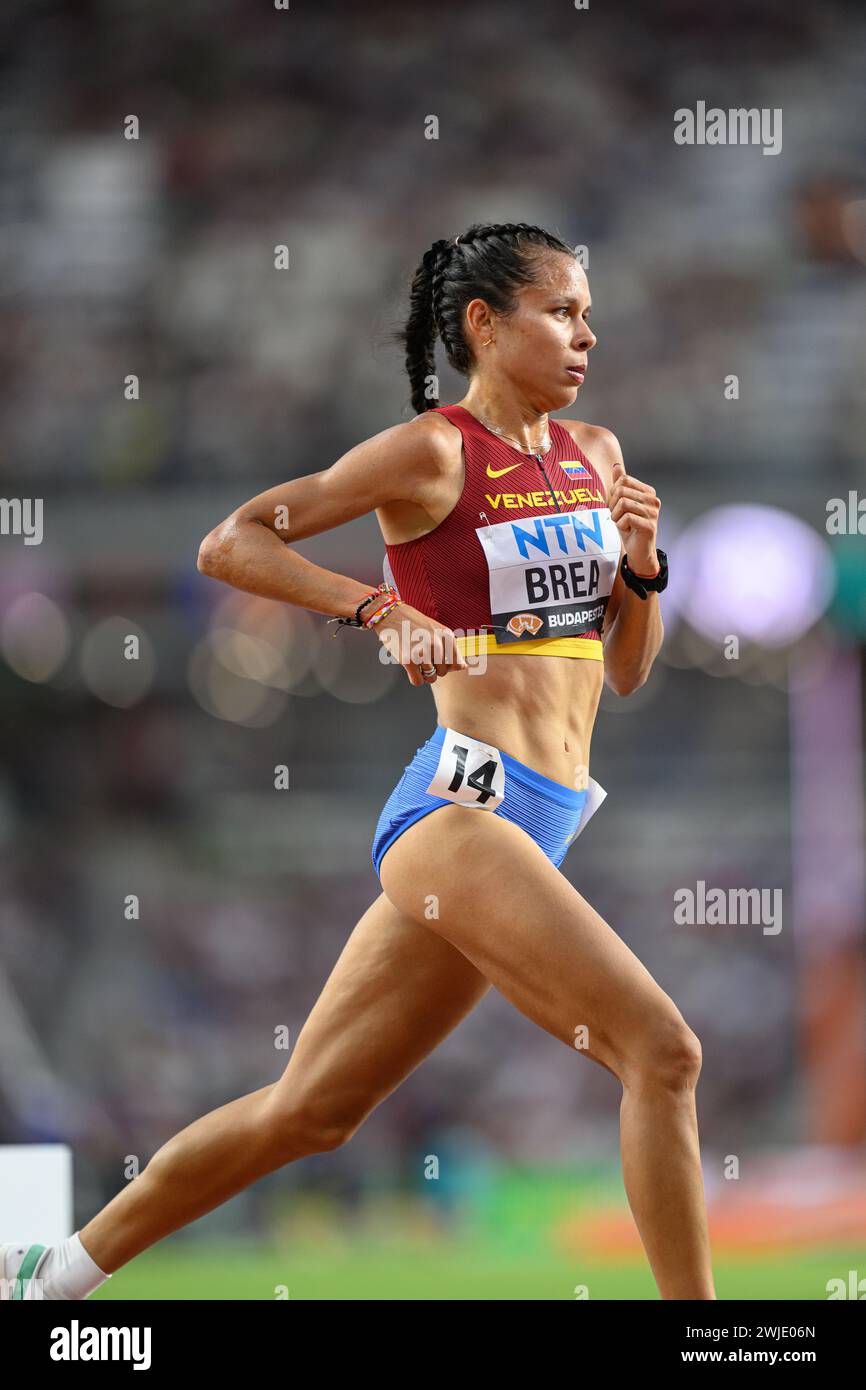 Joselyn Brea participating in the 5000 meters at the World Athletics ...