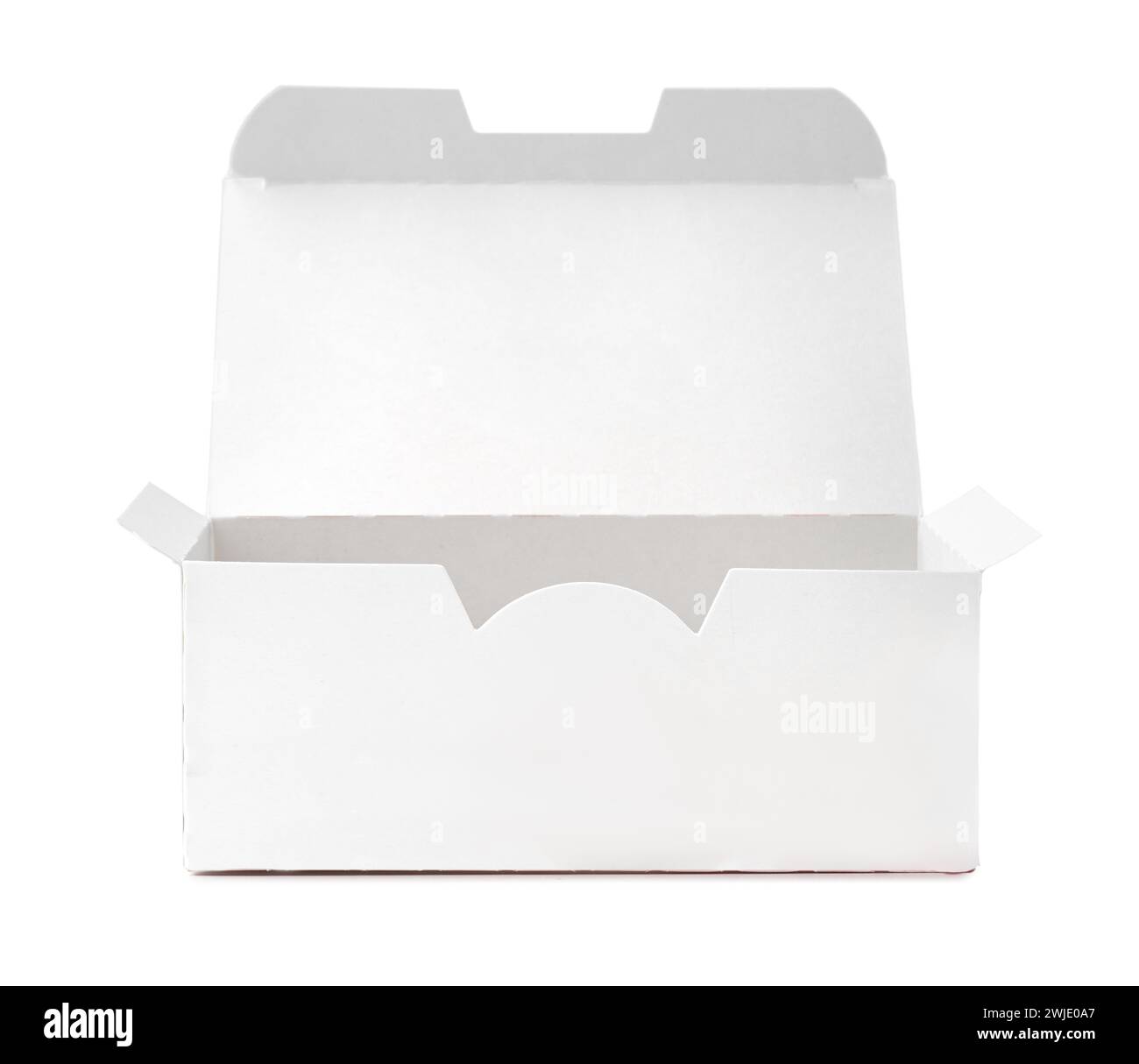 White carton package for fast food on white background Stock Photo - Alamy