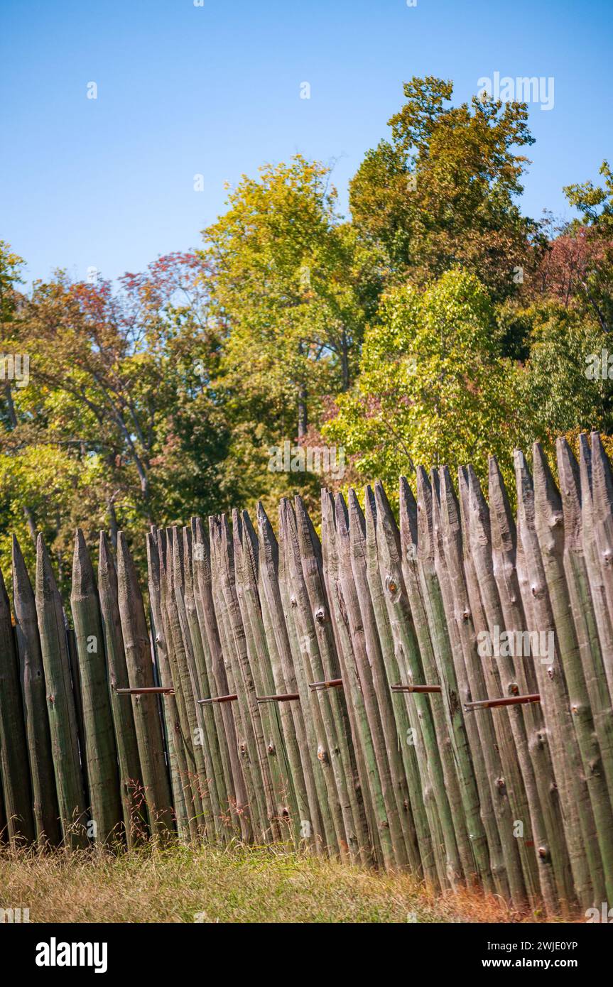 Fence at Fort Loudoun State Historic Site, Historic British ...