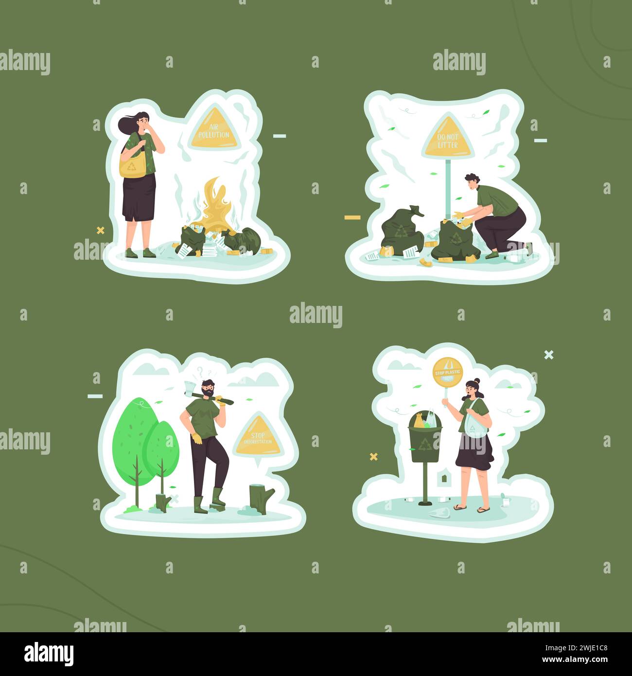 Cartoon environmental pollution template Stock Vector Images - Alamy