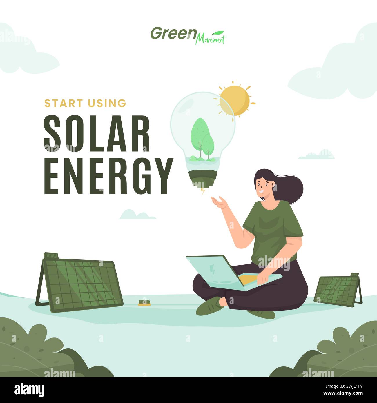 Solar panel eco sustainability Stock Vector Images - Alamy