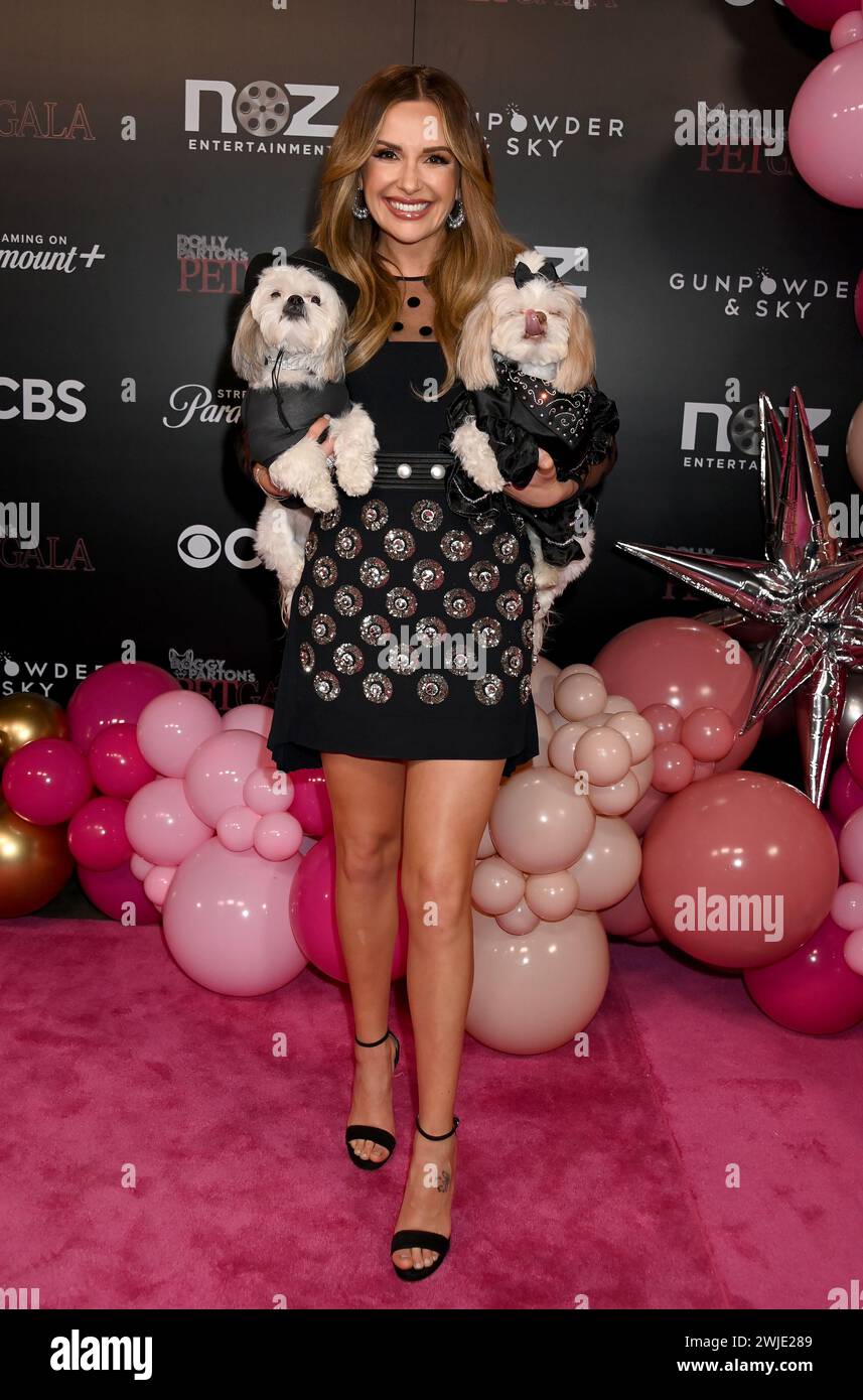 Nashville, USA. 15th Feb, 2024. Carly Pearce with her dogs Johnny Cash ...