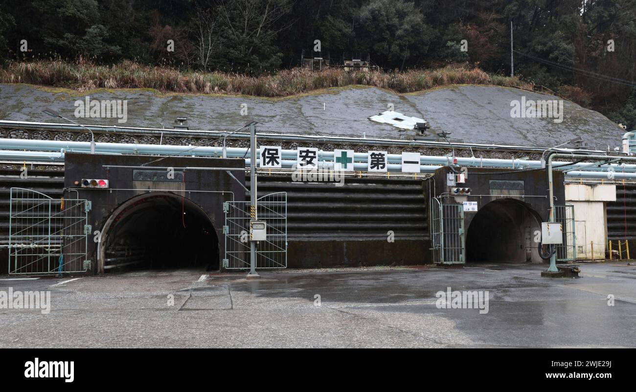 A photo shows facility of Hishikari mine in Isa City, Kagoshima ...