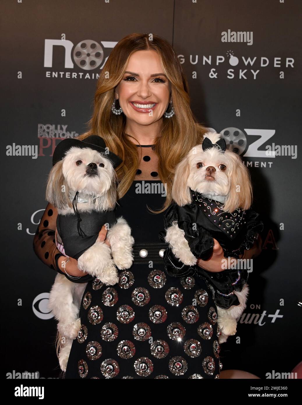 Nashville, USA. 15th Feb, 2024. Carly Pearce with her dogs Johnny Cash ...