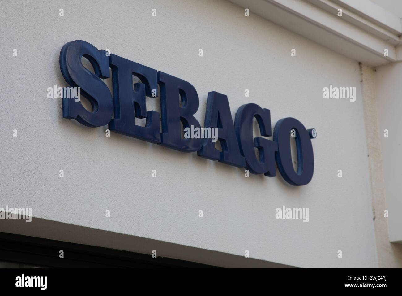 Bordeaux , France - 02 12 2024 : Sebago docksides boutique brand logo ...