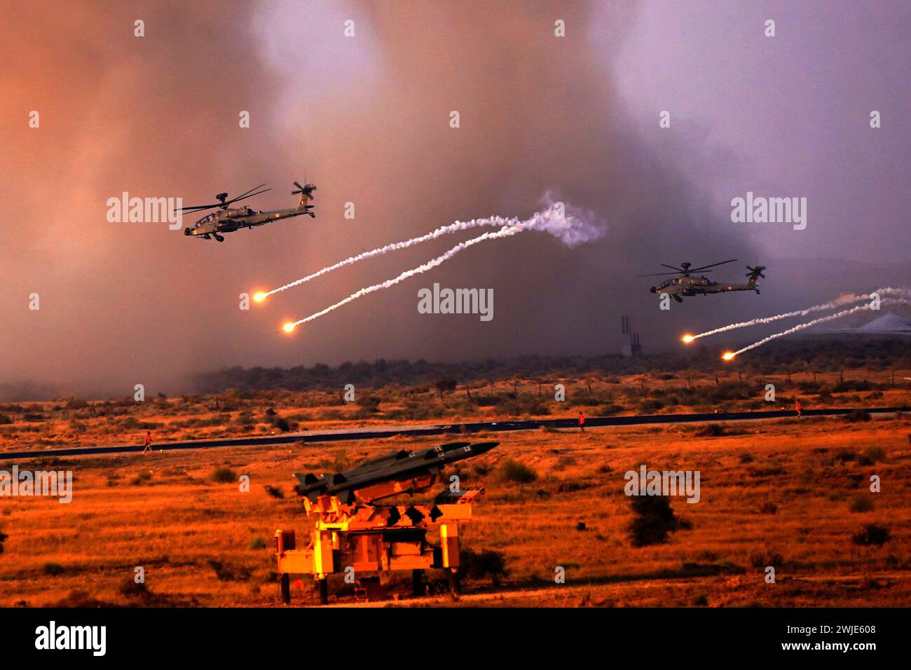 Indian Air Force (IAF) personnel at fire-power demonstration during ...