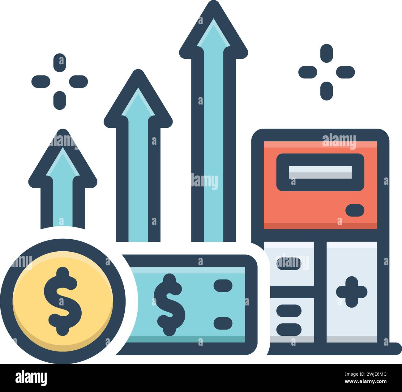 Calculate the cost Stock Vector Images - Alamy