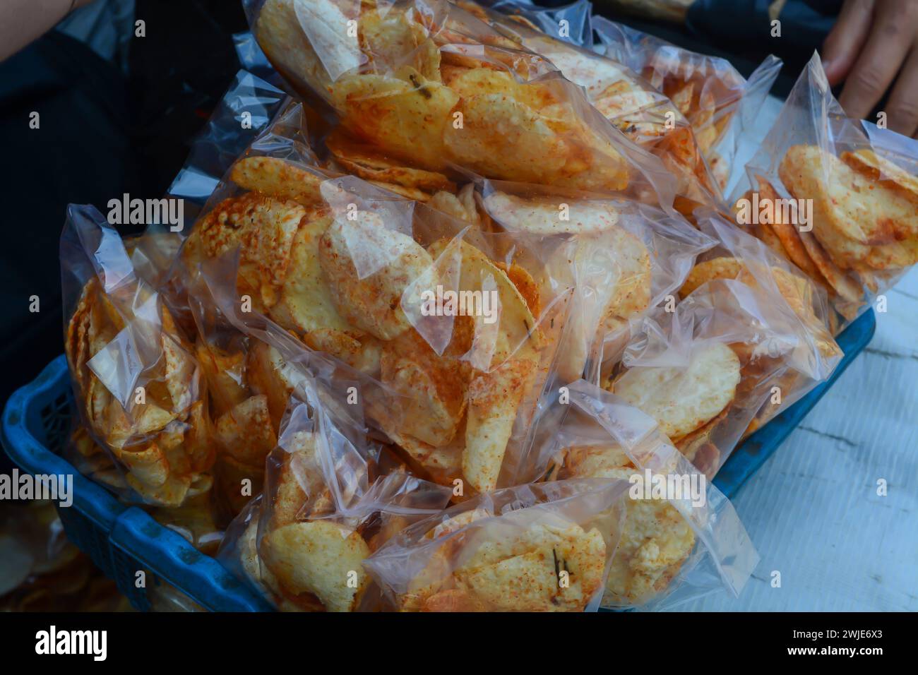 Simple snack of cassava chips Stock Photo - Alamy