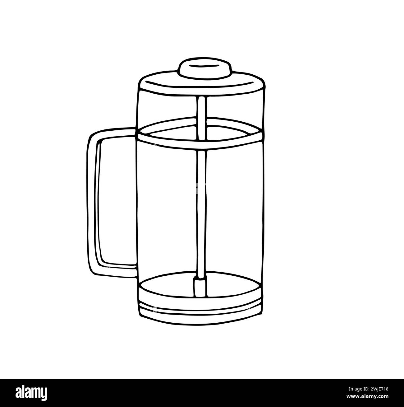 Vintage tea maker illustration vector Black and White Stock Photos ...