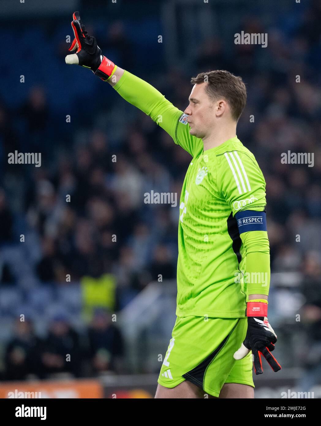 Rom, Italy. 14th Feb, 2024. Soccer: Champions League, Lazio Rome ...