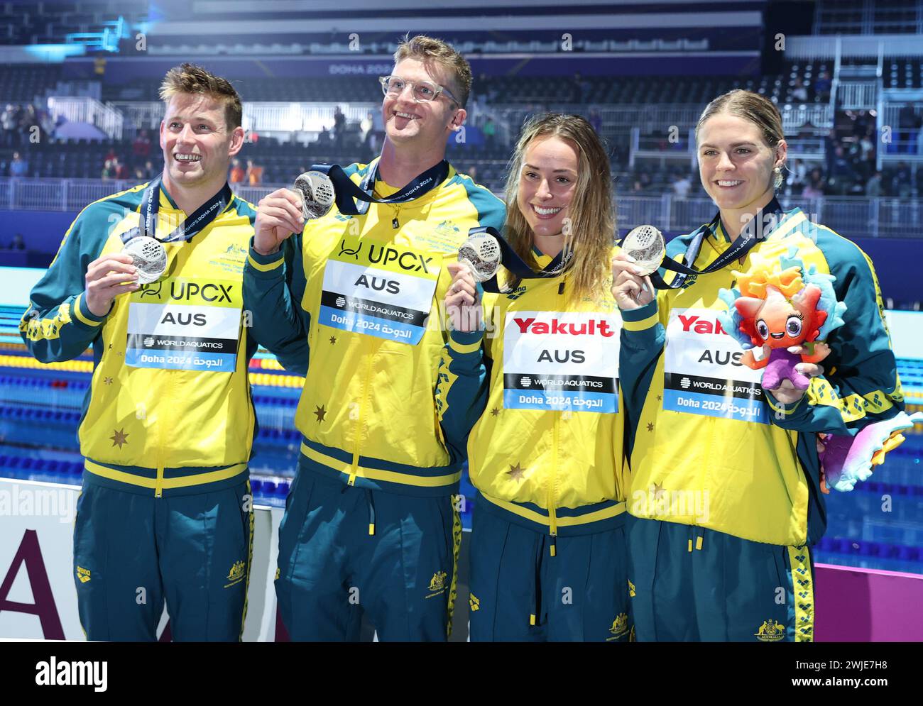 Doha, Qatar. 14th Feb, 2024. Bradley Woodward, Sam Williamson, Brianna ...