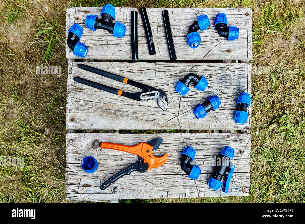 Tools and fittings for installing an external plumbing system from ...