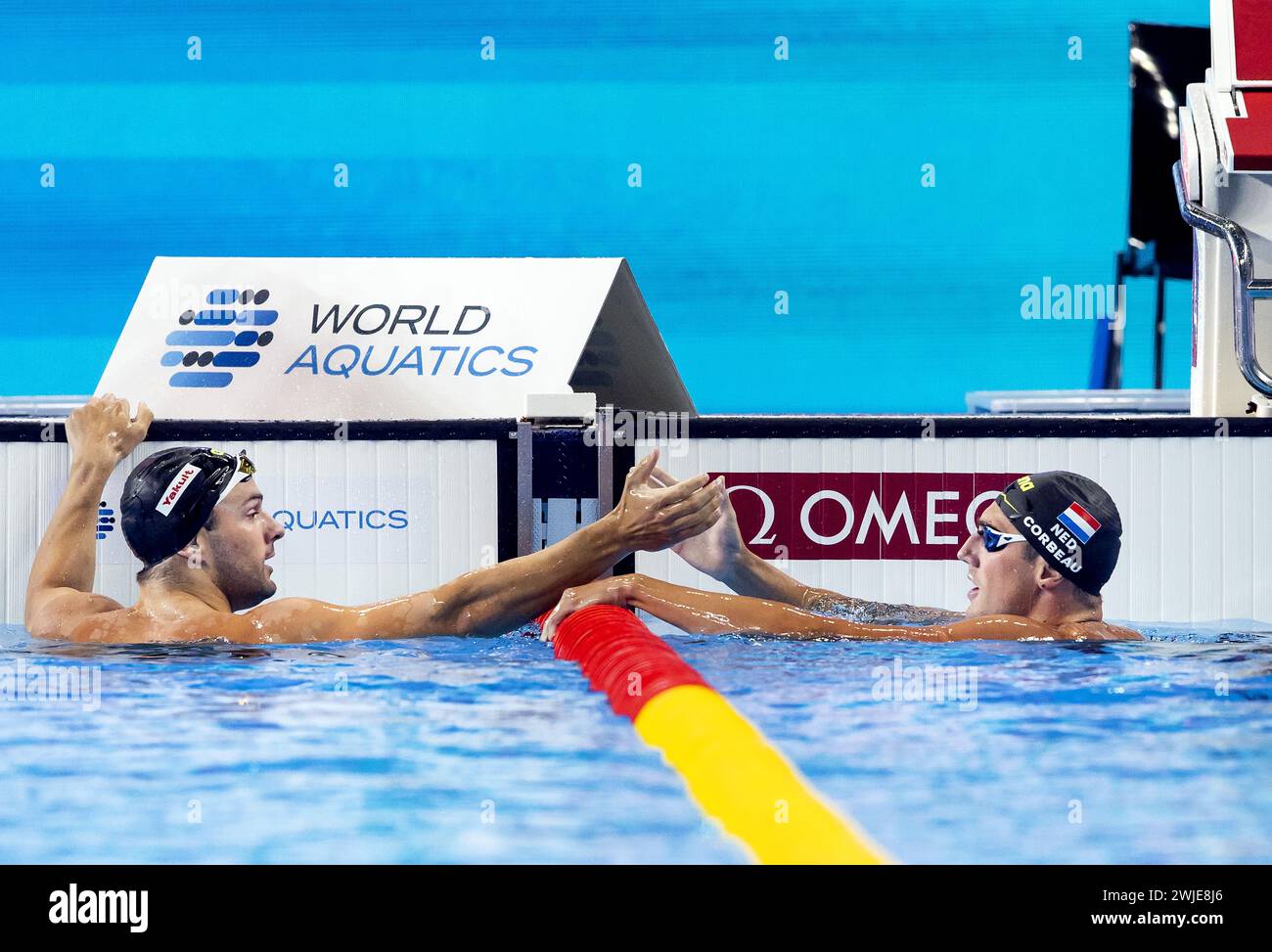 DOHA - Arno Kamminga and Caspar Corbeau after the 200 school men on the ...