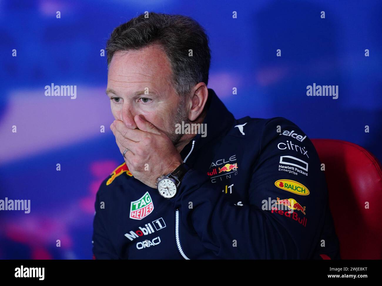 File photo dated 02/07/22 of Christian Horner. Christian Horner will face the media on Thursday ...