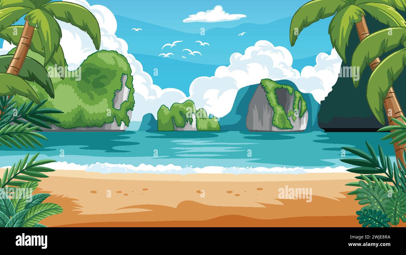 Islands serene natural beauty Stock Vector Images - Alamy
