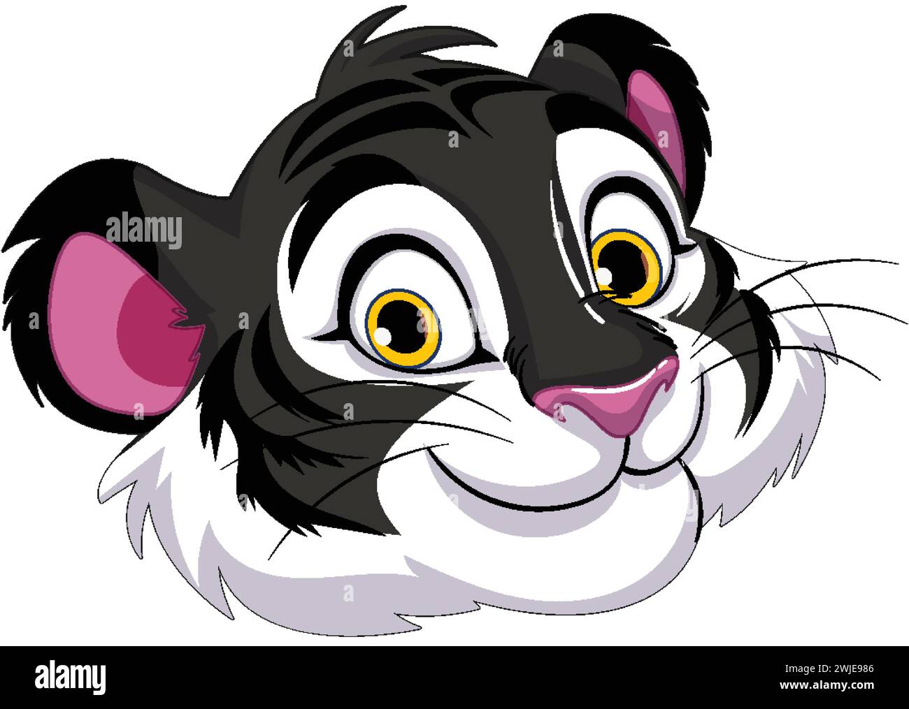 Vector illustration of a smiling tiger cub head Stock Vector Image & Art - Alamy