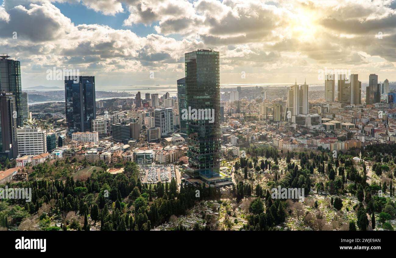 Istanbul, Turkey - 30 January 2024: Aerial view of Istanbul city ...