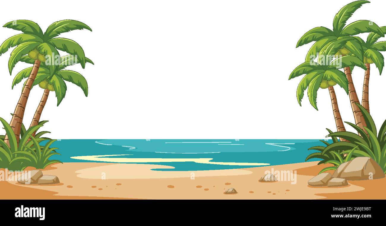 Seaside serene coastline Stock Vector Images - Alamy