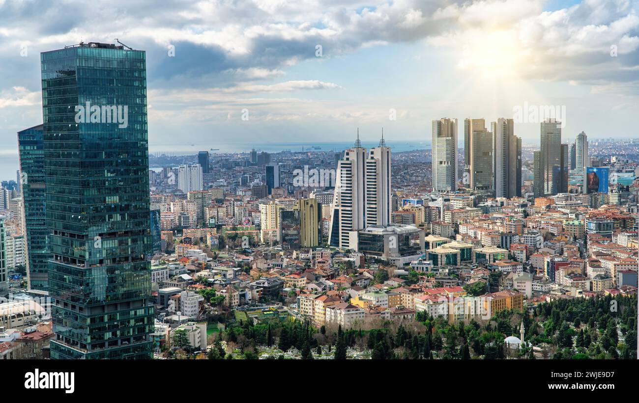 Istanbul, Turkey - 30 January 2024: Aerial view of Istanbul city ...