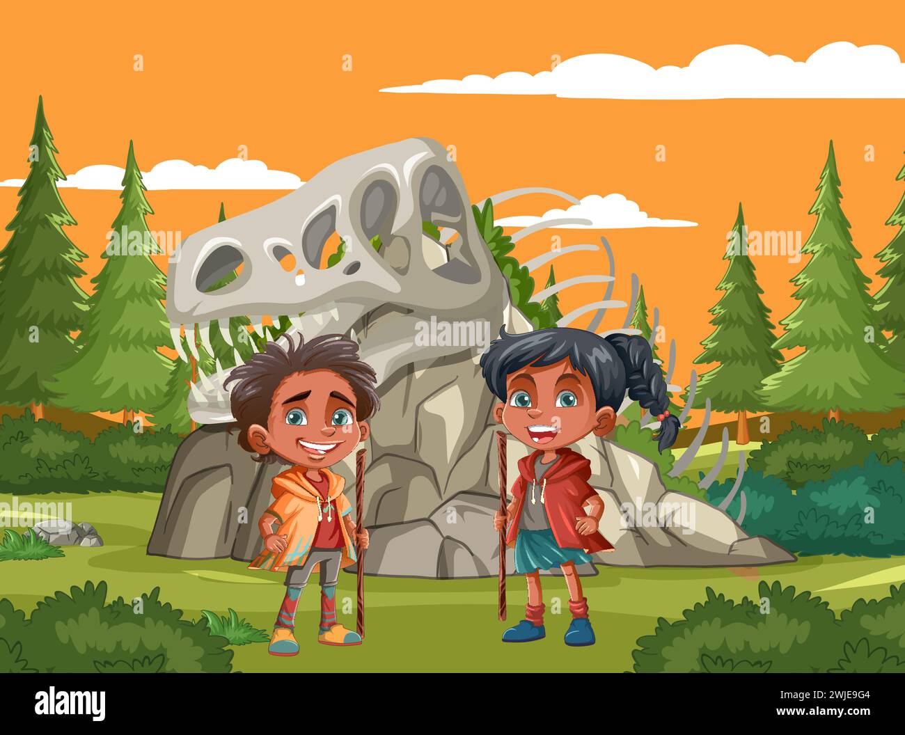 Prehistoric theme park Stock Vector Images - Alamy