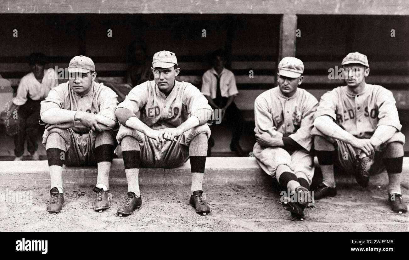 BASEBALL - Babe Ruth, Ernie Shore, Rube Foster, Del Gainer, Boston Red ...