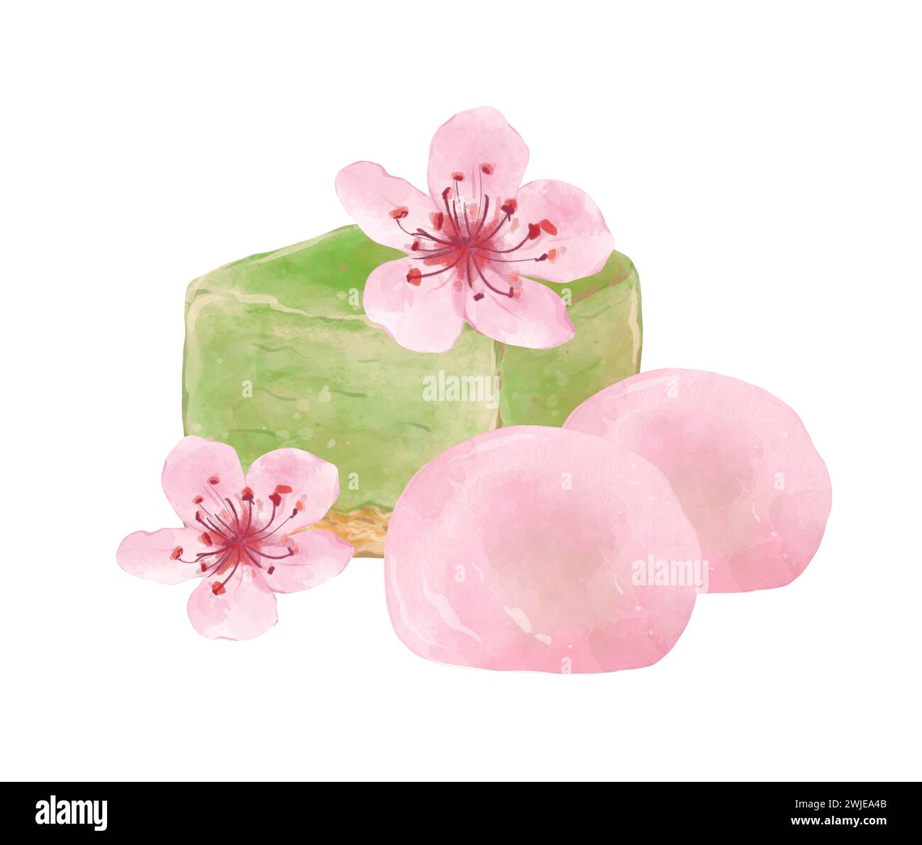 Hanami season desserts, traditional Japanese cuisine. Mochi dessert ...