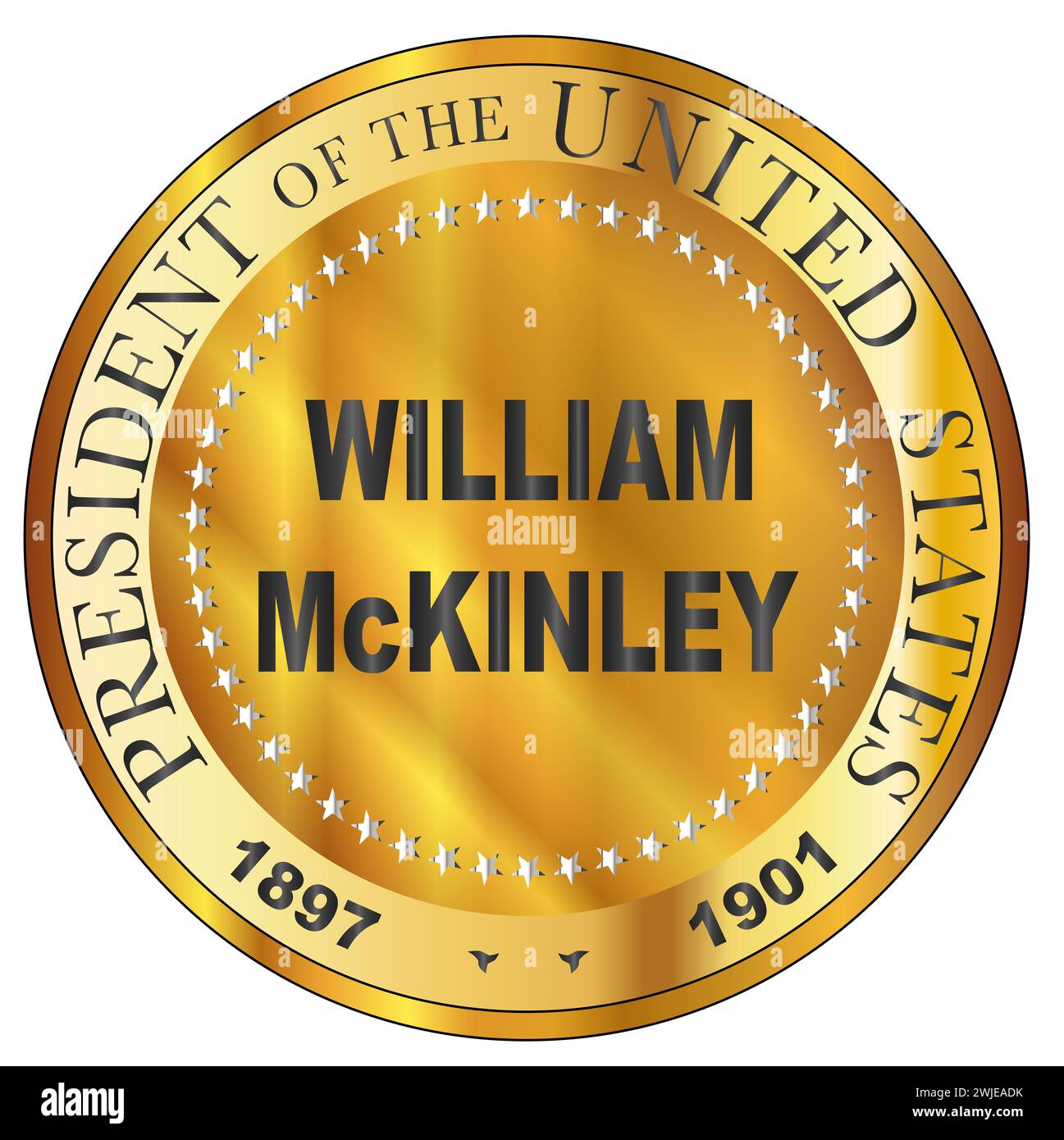 William McKinley president of the United States of America round stamp ...