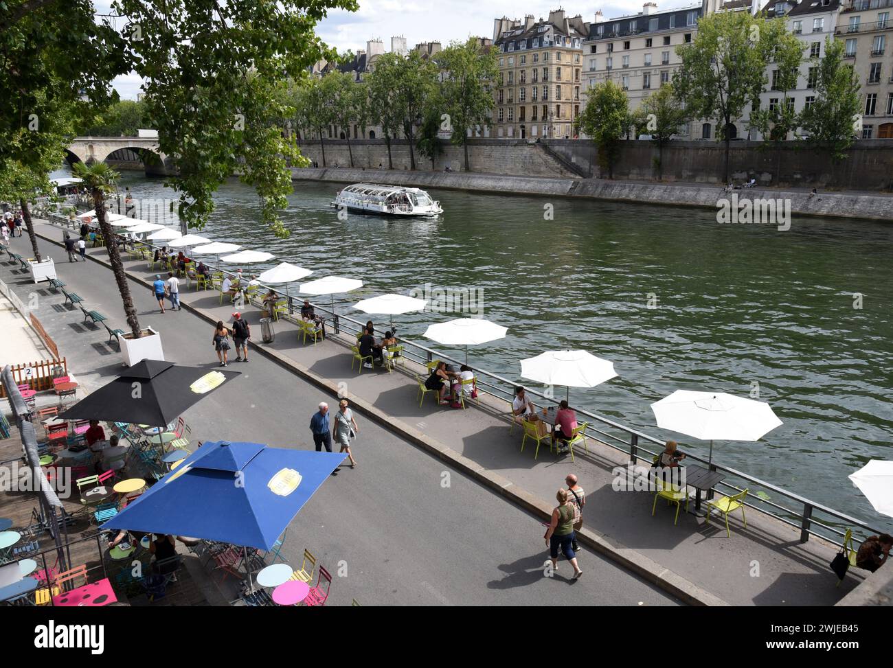 Paris (France): Paris-Plages (Paris Beaches) and terraces on the ...