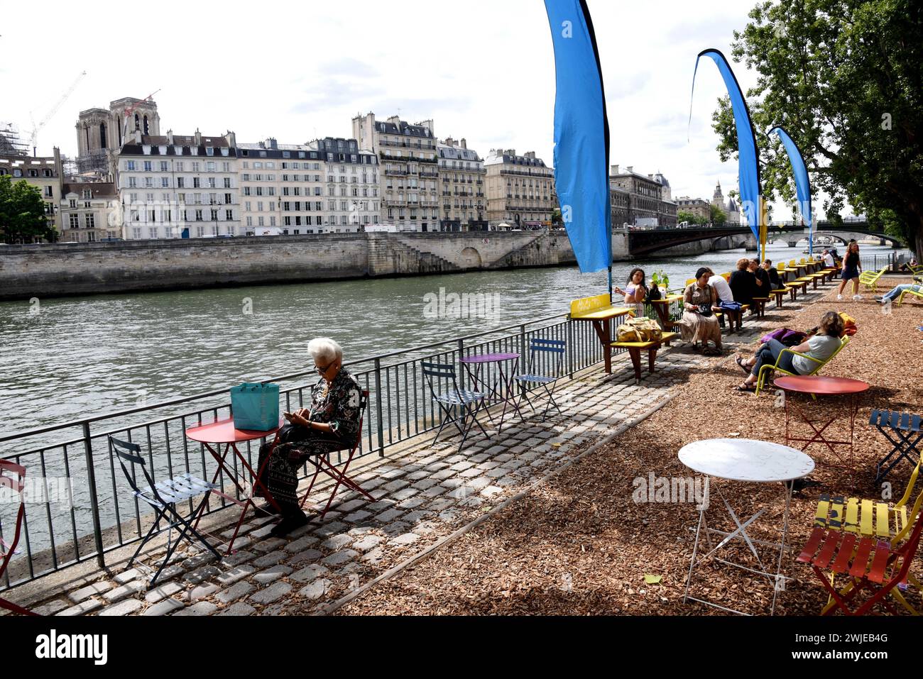 Paris (France): Paris-Plages (Paris Beaches) and terraces on the ...