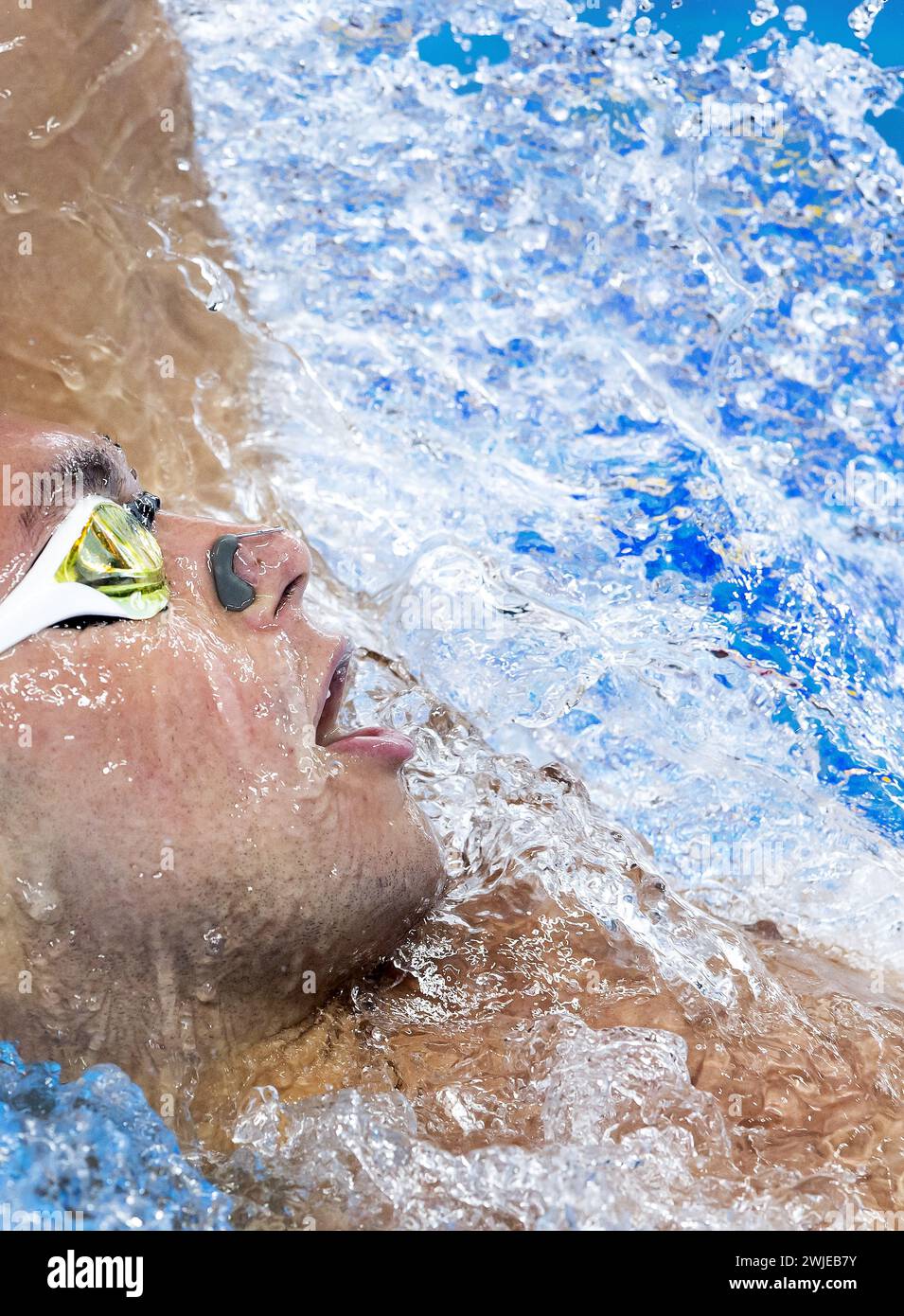 DOHA - Kai van Westering in action on the men's 200 back on the fifth ...