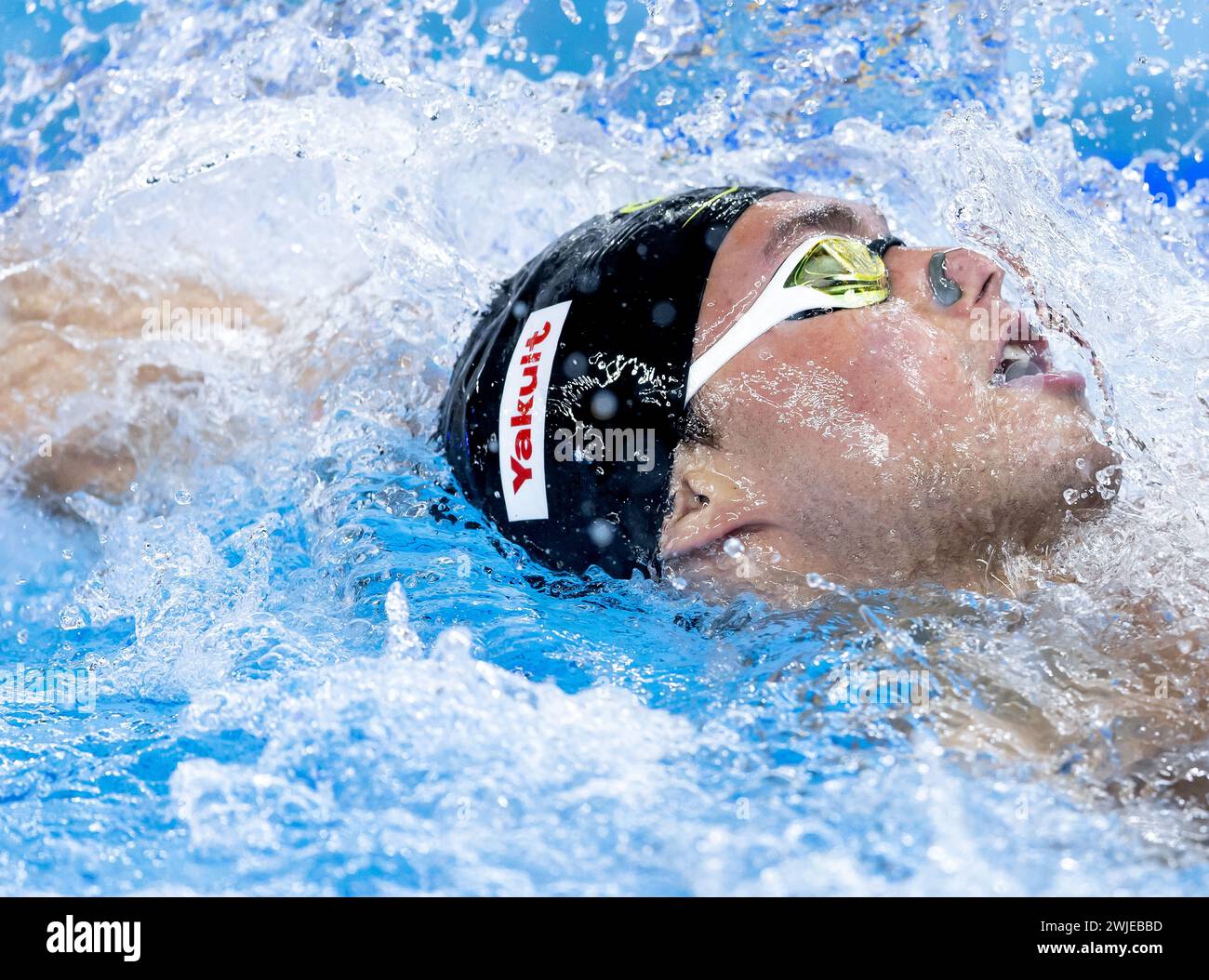 DOHA - Kai van Westering in action on the men's 200 back on the fifth ...