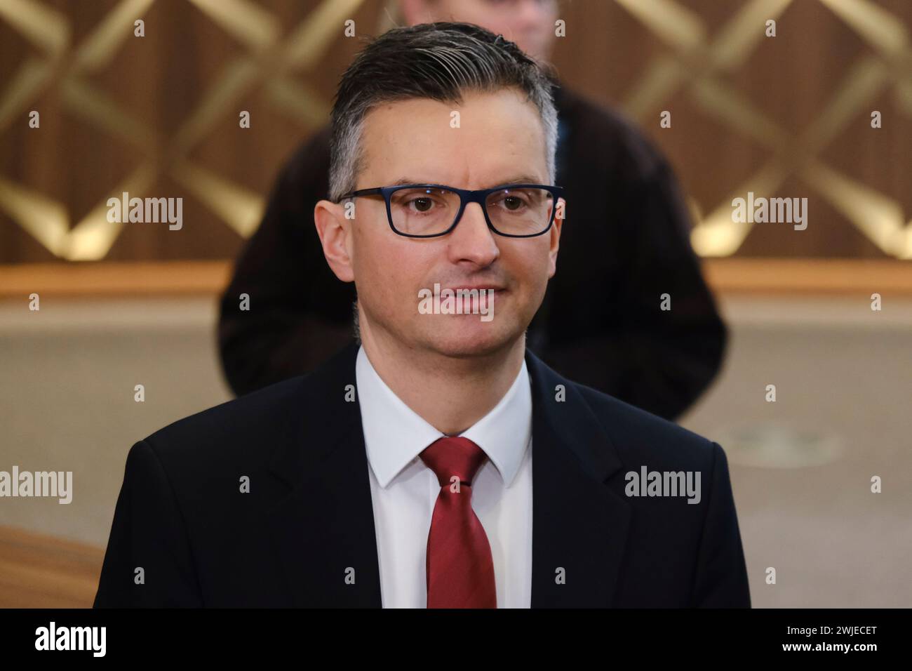 Brussels, Belgium. 15th Feb, 2024. Marjan Sarec, Minister of Defence ...