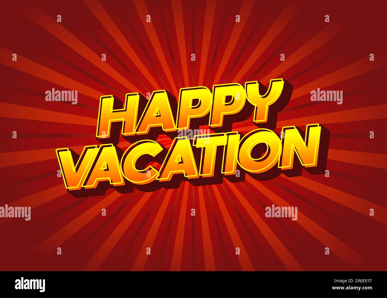 Happy vacation. Text effect design in eye catching color with 3D style ...